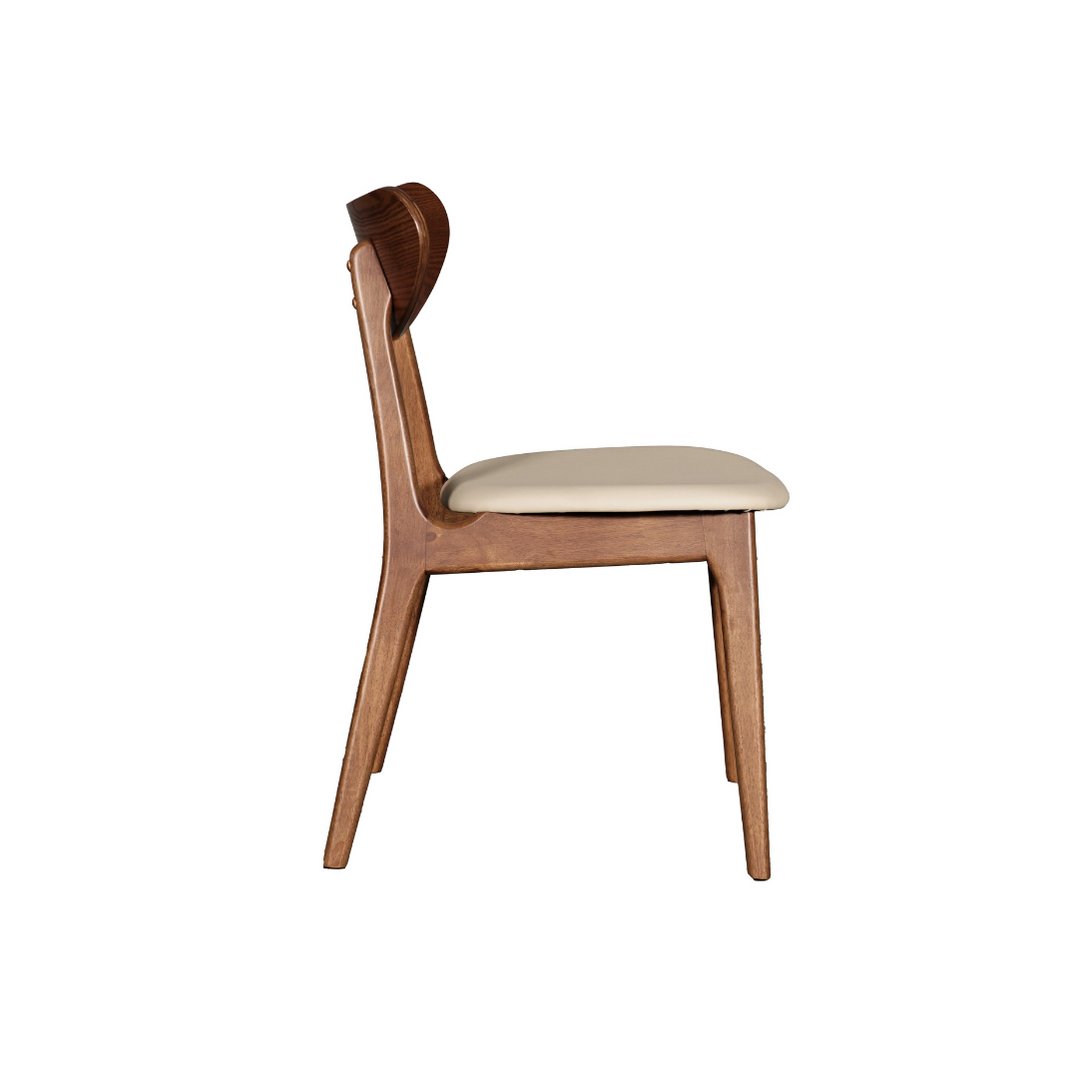 Helsinki Dining Chair - Walnut / Clay PU Seat — Tilley's Furniture