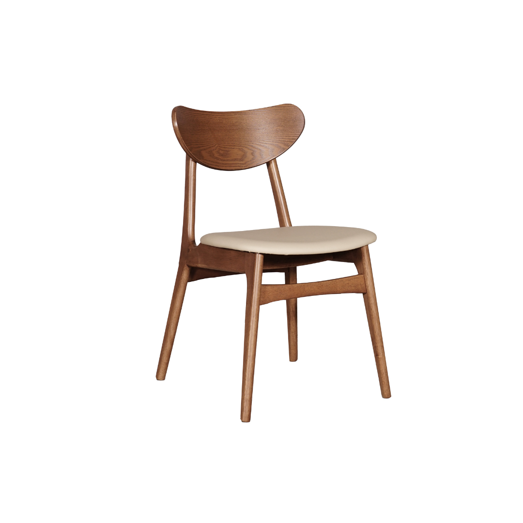 Helsinki Dining Chair - Walnut / Clay PU Seat — Tilley's Furniture